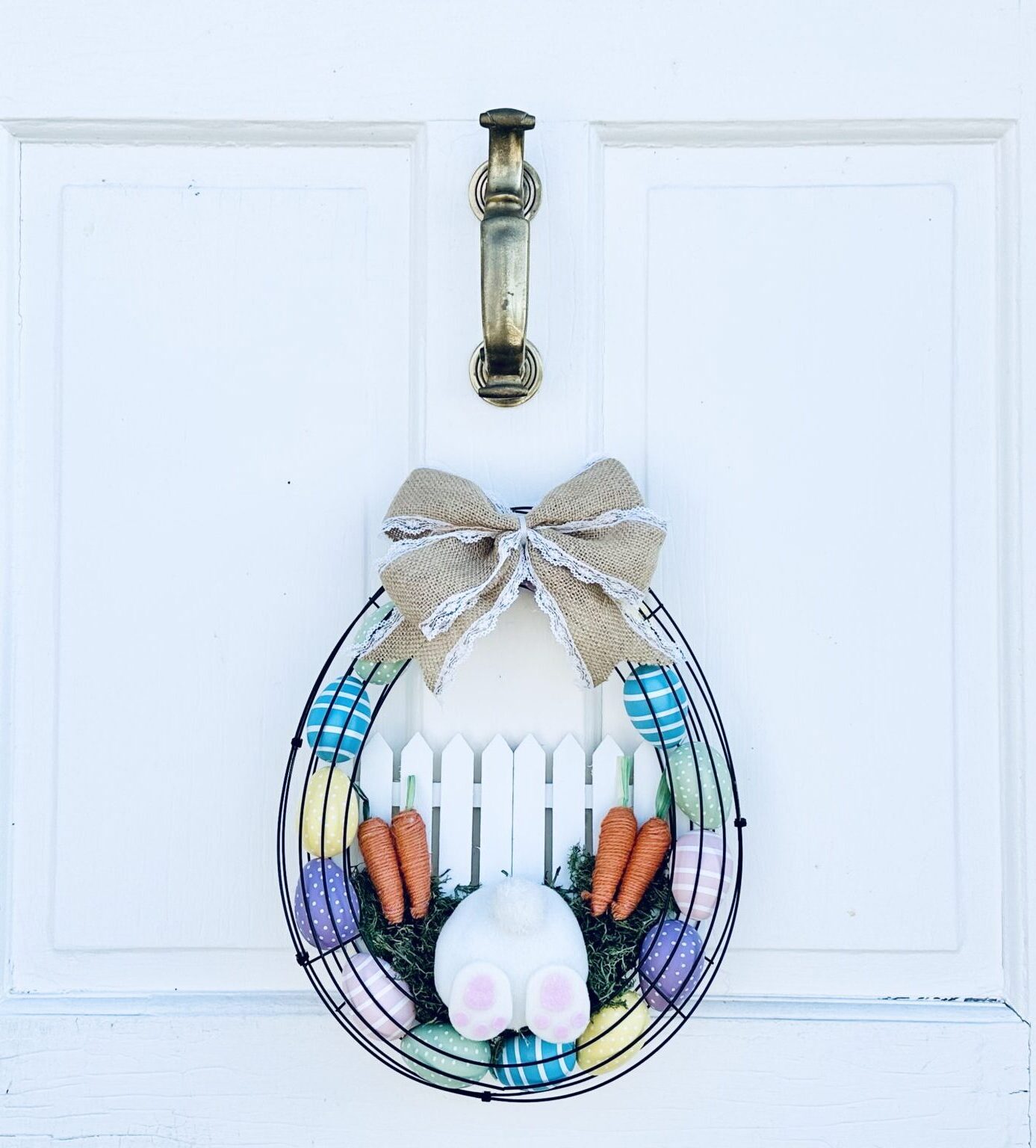 Easy DIY Easter Egg Bunny Wreath