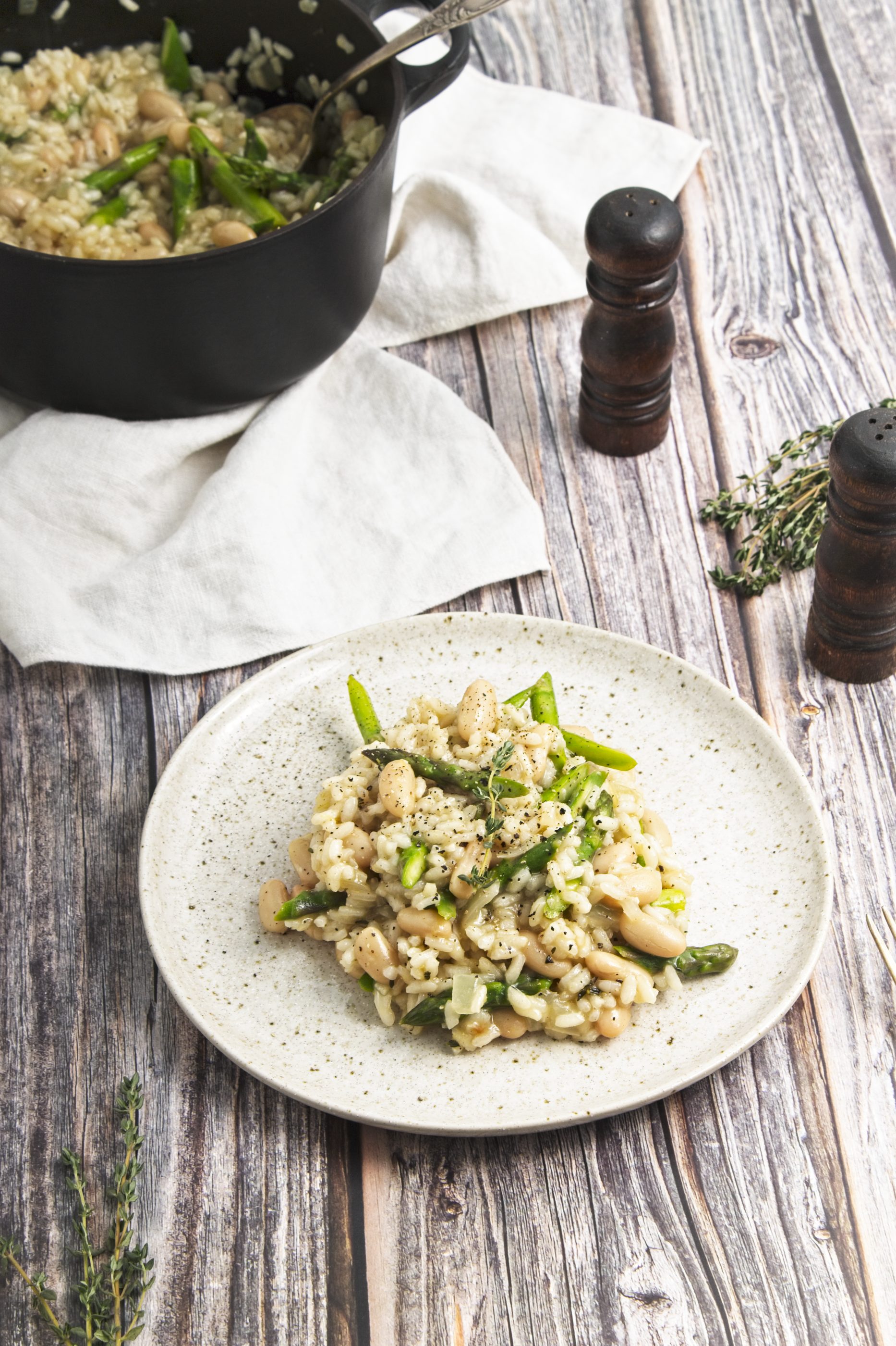 Creamy Asparagus And White Bean Risotto