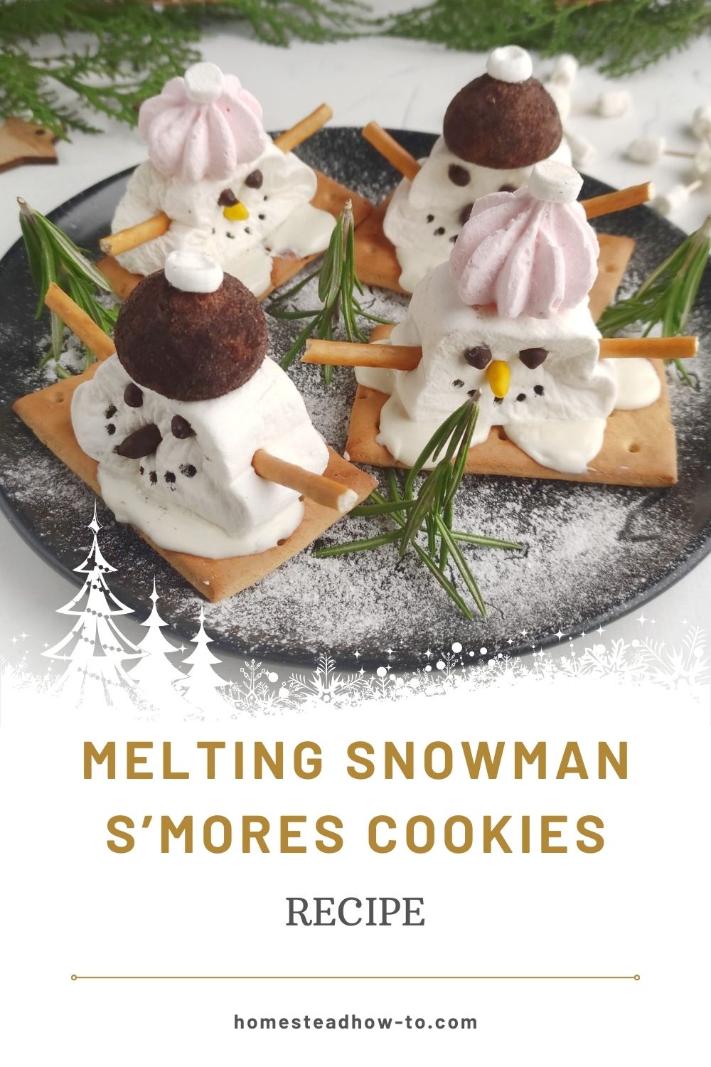 Melting Snowman S’mores Cookies Recipe