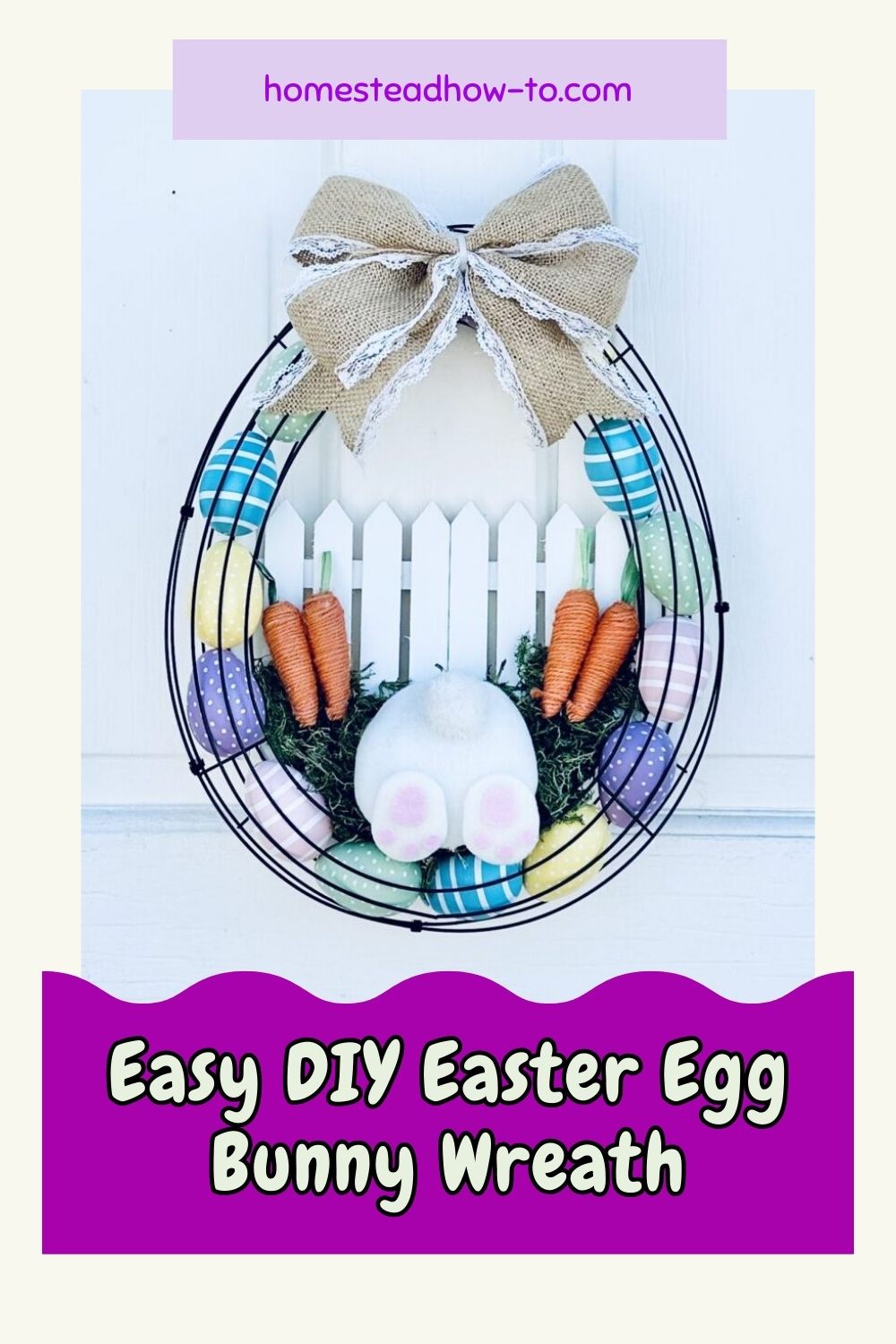 Easy DIY Easter Egg Bunny Wreath