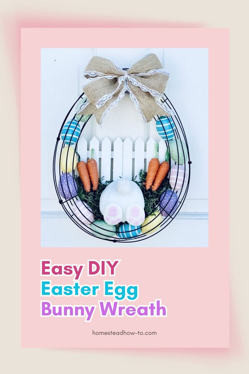 Easy DIY Easter Egg Bunny Wreath