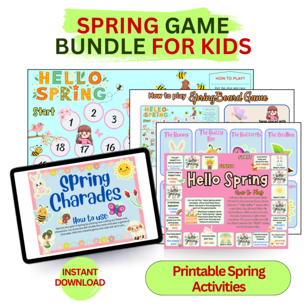 Spring Activity Bundle Printable PDF – Hello Spring Board Game And ...