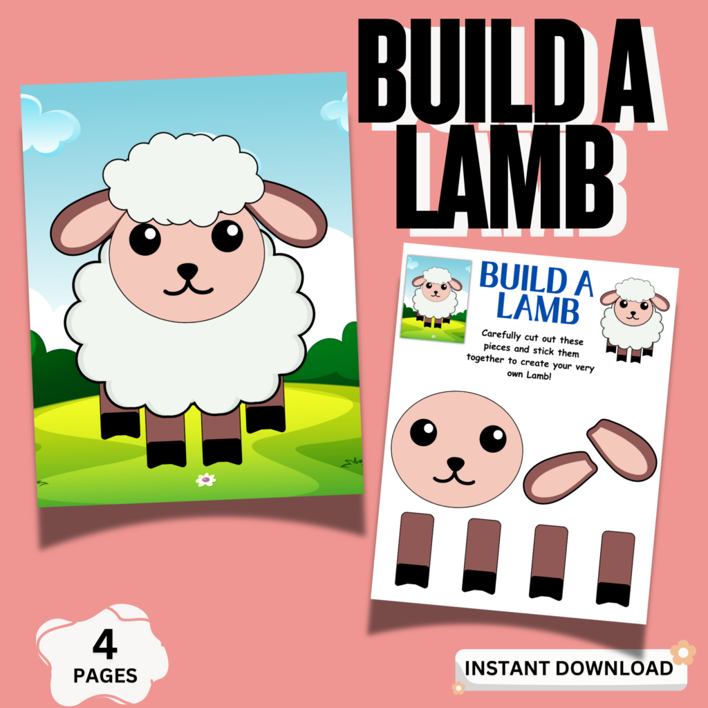 Build A Lamb Craft Printable For Kids | Farm Animal Cut And Paste ...