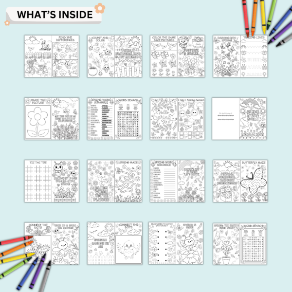 Spring Printable Activity Book For Kids | Preschool Worksheets ...