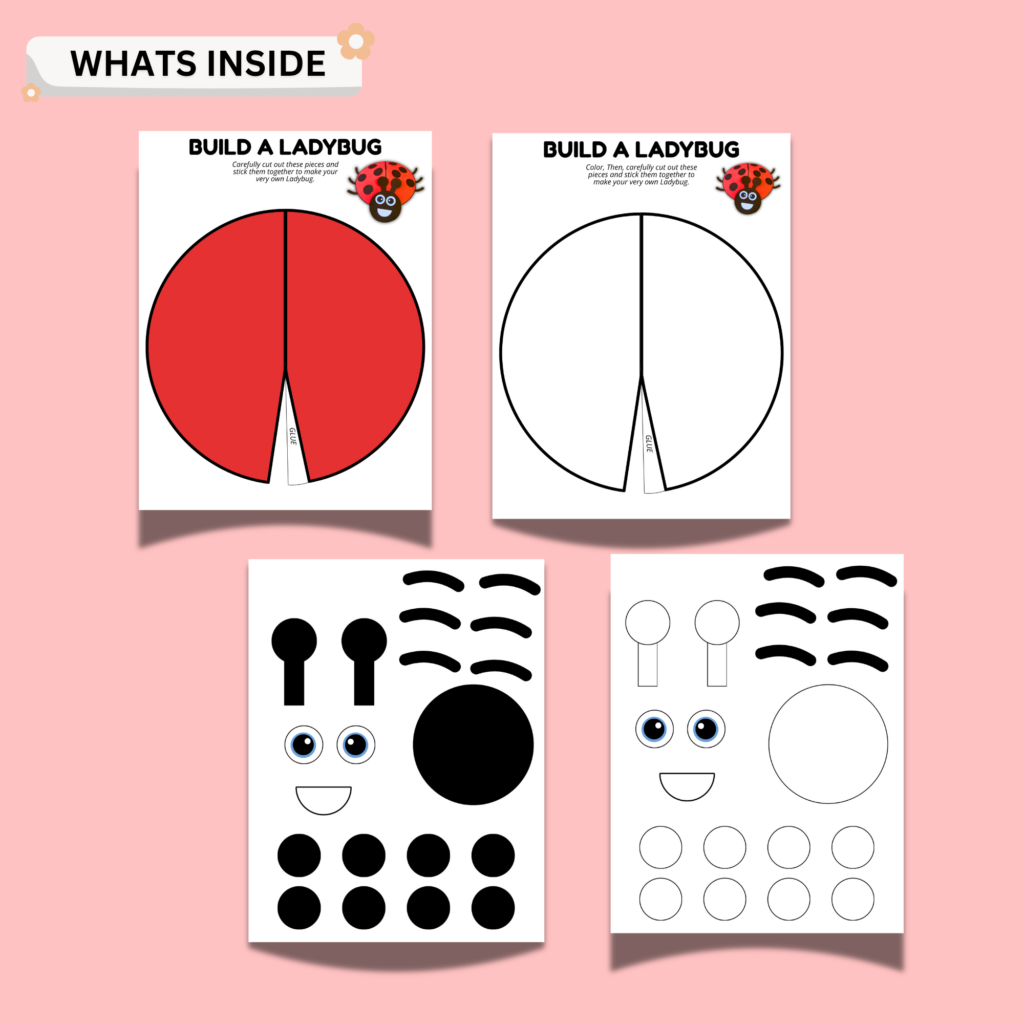 Build A Ladybug Craft Printable For Kids | Cut And Paste Activity ...