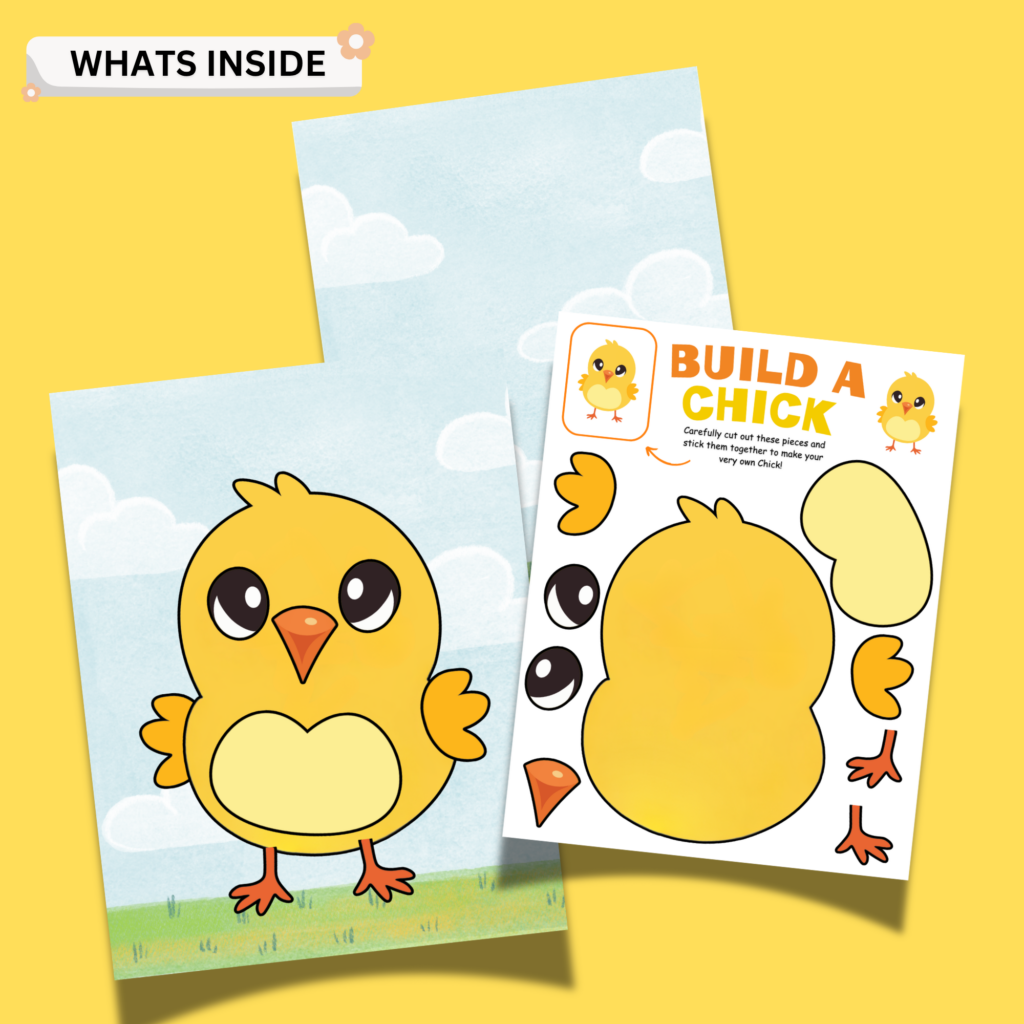 Build A Chick Craft Printable For Kids | Easter Cut And Paste Activity ...