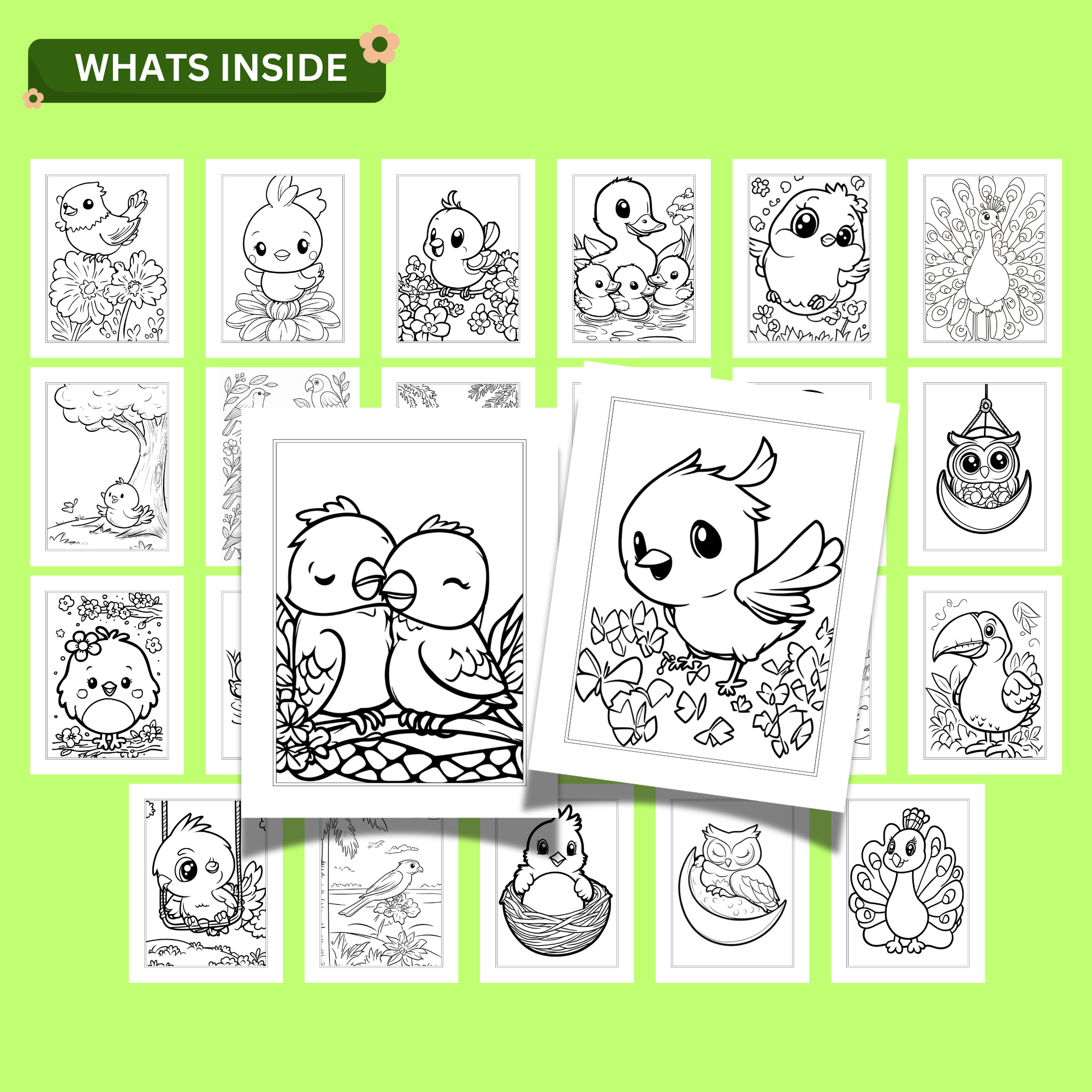 Bird Coloring Book Printable For Kids | 43 Cute Bird Coloring Pages PDF ...