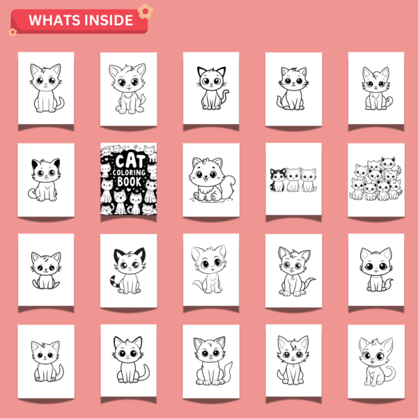 Cat Coloring Pages For Kids – 20 Printable Kitten Coloring Sheets PDF ...