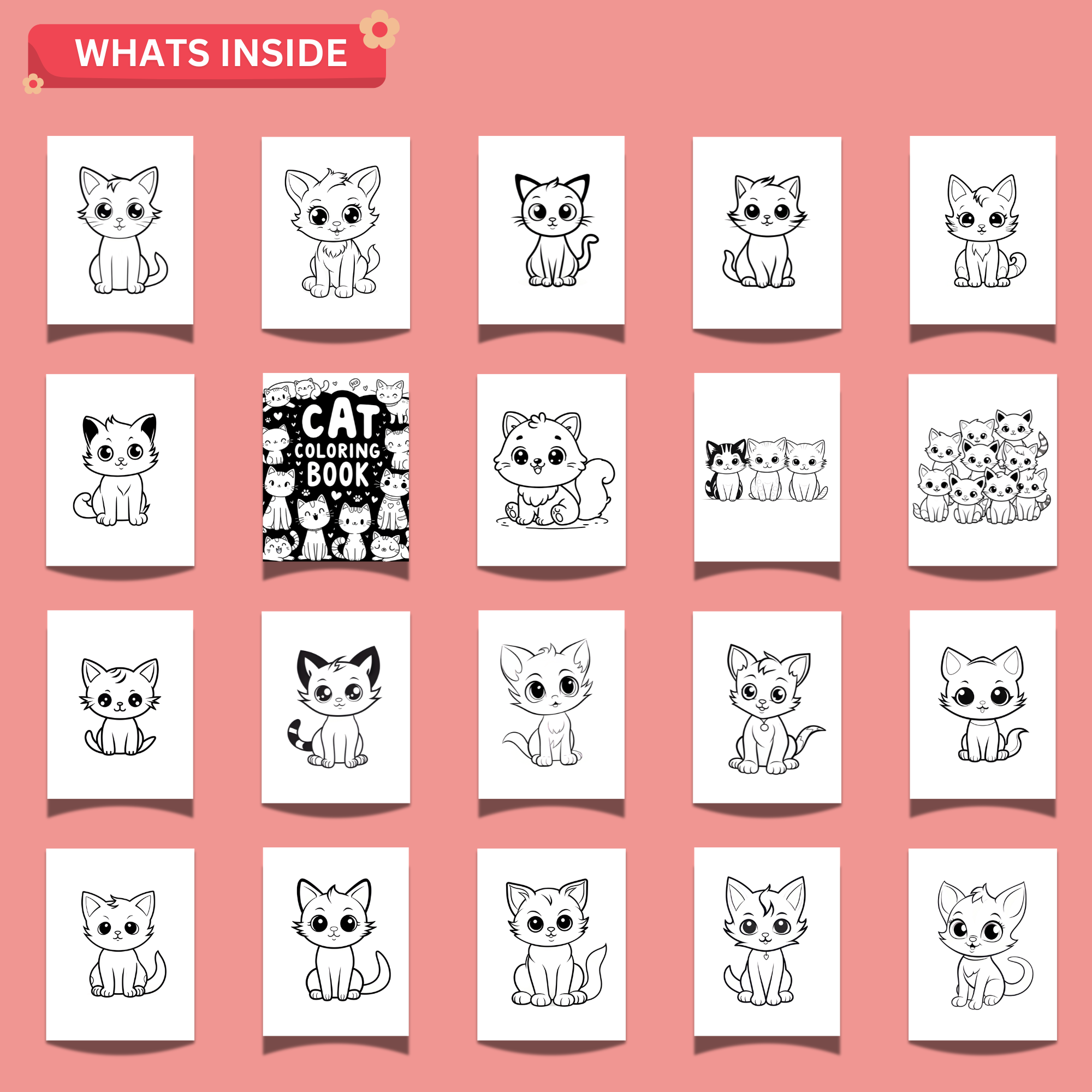Cat Coloring Pages For Kids – 20 Printable Kitten Coloring Sheets PDF ...