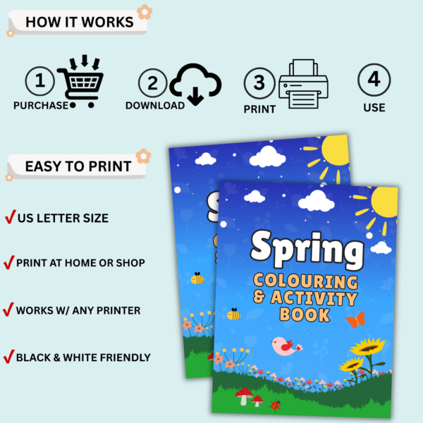 Spring Coloring & Activity Book Printable PDF For Kids | Preschool ...