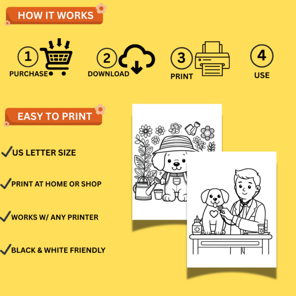 Cute Puppy Coloring Book Printable For Kids | 30 Dog Coloring Pages PDF ...