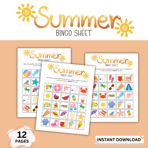 Summer Bingo Cards Printable For Kids | Beach Party Game PDF, Classroom ...