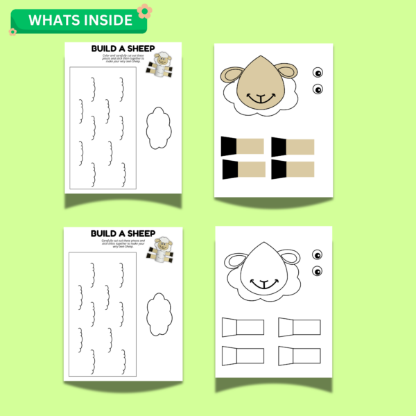 Build A Sheep Printable Craft Activity For Kids – Farm Animal Cut ...