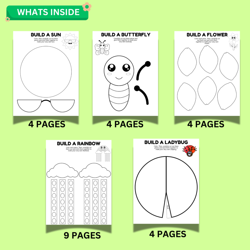 Build & Create Summer Activities Bundle For Kids | Printable Preschool ...