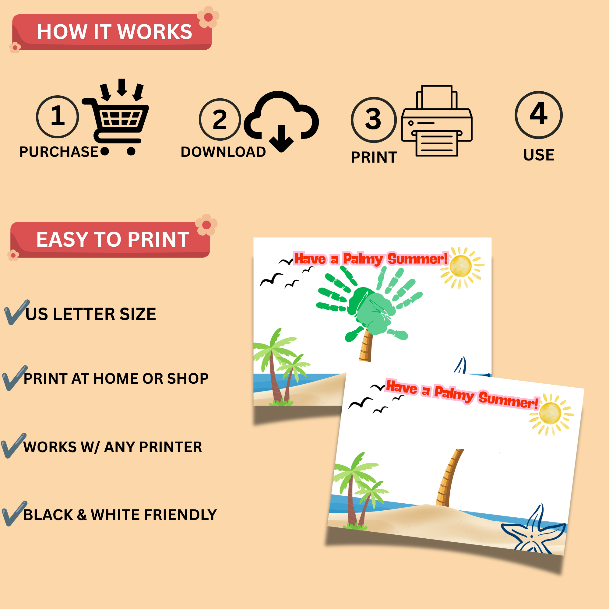 Have A Palmy Summer Handprint Craft Printable | Tropical Palm Tree ...